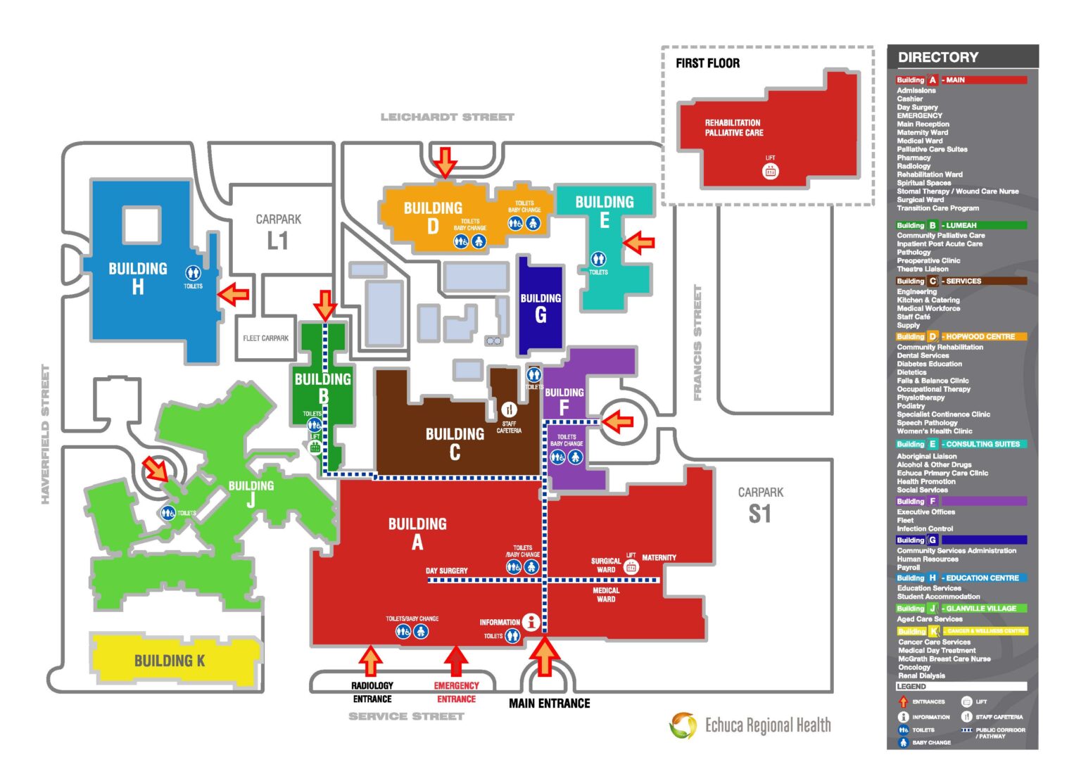 Hospital Maps and Entrances – Echuca Regional Health
